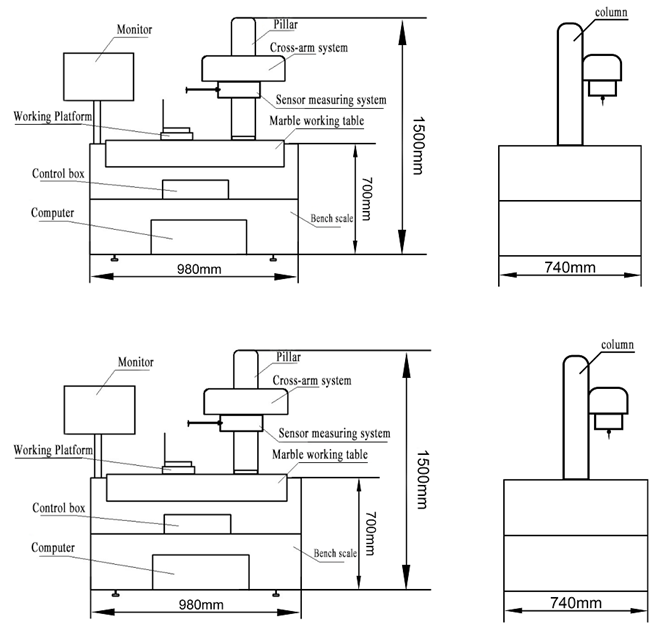 500W Surface Roughness Testing Machine , Contour Graph Profilometer ...