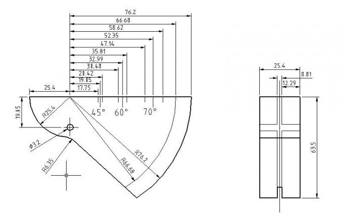 AWS - type DSC Ultrasonic Calibration Blocks for shear wave distance